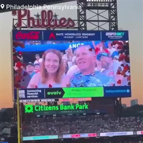 Watch As The Phillies Baseball Team Roll Out A Kiss Cam Moment