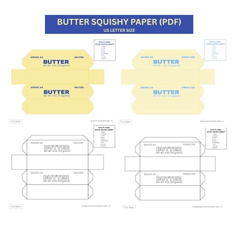 Squishy Butter Template Etsy