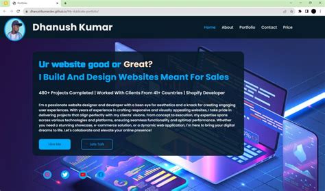 i created my future freelancer portfolio using html css 🚀 dhanush kumar