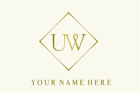 uw 모노그램 로고 대문자 장식용 세리프 문자 u 문자 w 서명 아이콘입니다 럭셔리 스타일의 알파벳 이니셜 0명에 대한 스톡