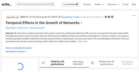 Temporal Effects In The Growth Of Networks Scite Report
