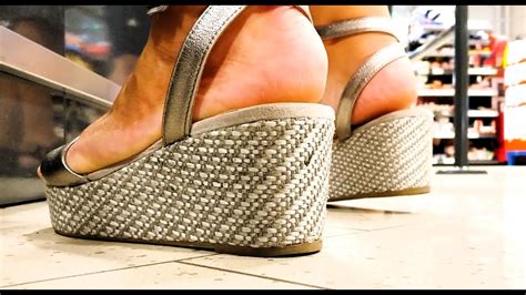 Candid Feet Hot Milf Wedges Heels Close Up Youtube