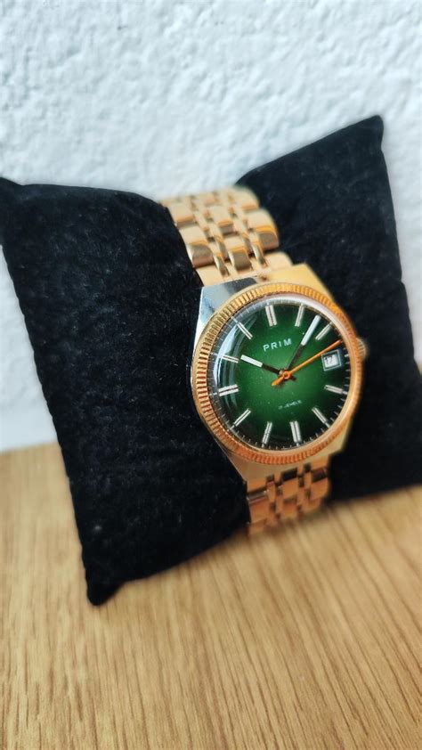 Rare Prim Hodinky Zelený Ciferník Velmi Pěkné Aukro