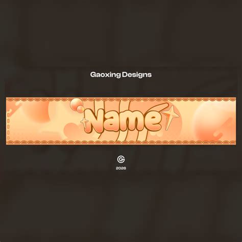 Free Cute Orange Youtube Banner Template Affinity V3 Gaoxing Designs