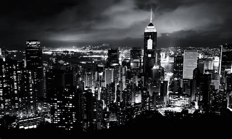 Black And White City At Night V