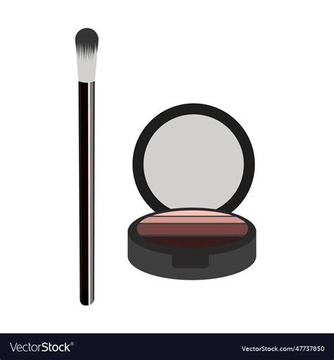 Brush And Eye Shadow Royalty Free Vector Image