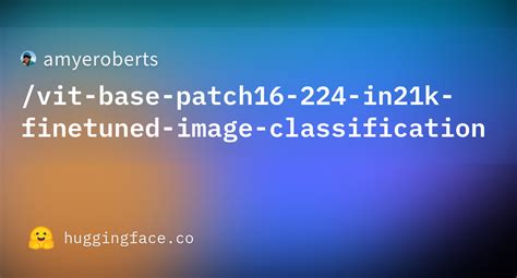 Amyerobertsvit Base Patch16 224 In21k Finetuned Image Classification · Hugging Face