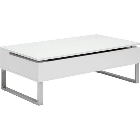 Novy Table Basse Avec Tablette Relevable Blanche Mobilier Design
