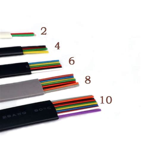 28awg Flat Cable 10 Core Bare Copper Conductor Telephone Cable Black