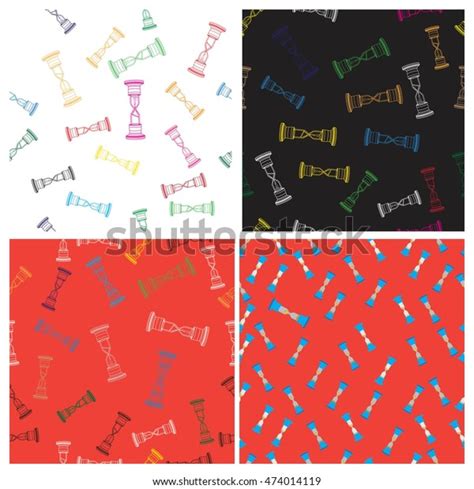 Set Pattern Sandglass Background Stock Vector Royalty Free 474014119