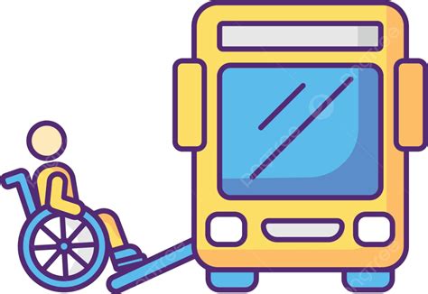 Bus Ramp Rgb Color Icon Platform Inclusive Public Vector Platform