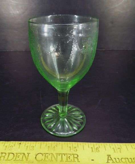 Uranium Glass Stemware Dunker Auction