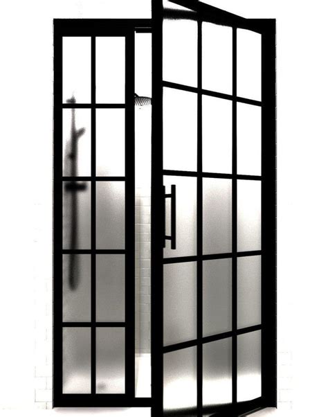Gridscape Gs1 Black Frame Factory Window Divided Light Shower Door With
