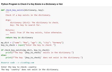 Day 91 Python Program To Check If A Key Exists In A Dictionary Or Not