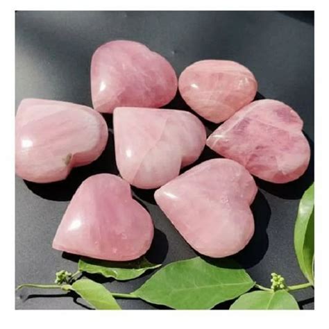 Pink Rose Quartz Puffy Heart Stone For Making Jewelry 80gm At Rs 1800