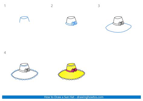 How To Draw A Sun Hat Step By Step Easy Drawing Guides Drawing Howtos