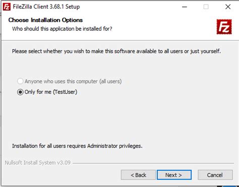 The Issue Regarding Installing Software For A User With Administrative Privileges On Windows