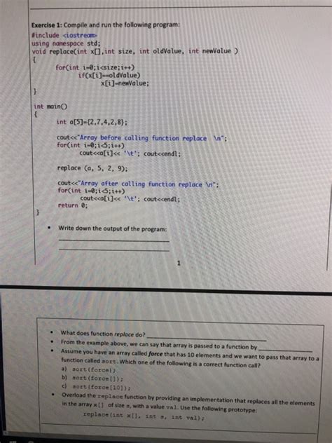 solved exercise 1 compile and run the following program