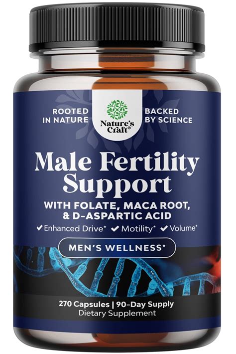 Natures Craft Mens Fertility Support With Folate Maca Root And D