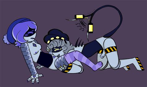 Rule 34 Android Back Spikes Beanie Caution Stripes Claws Cunnilingus