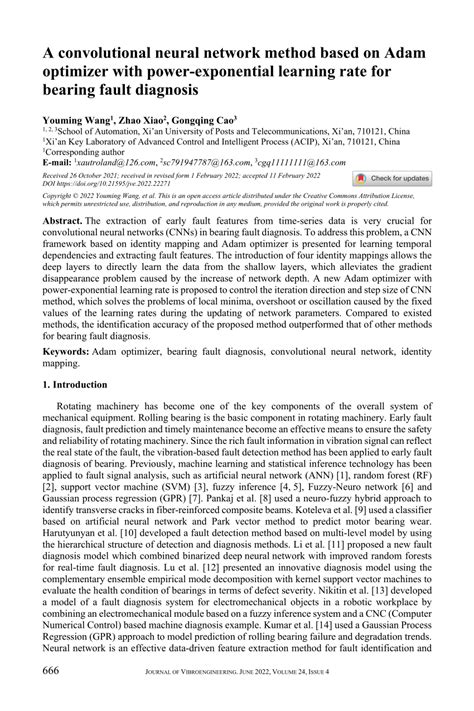 Pdf A Convolutional Neural Network Method Based On Adam Optimizer With Power Exponential