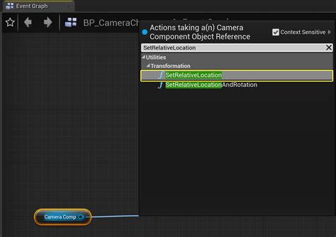 Working With Camera Components Unreal Engine Documentation