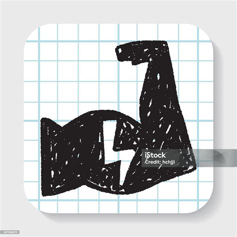 Strong Muscle Doodle Stock Illustration Download Image Now 2015 Adult Backgrounds Istock