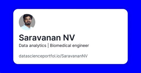 Saravanan N V On Linkedin Saravanan Nv Data Analytics Biomedical