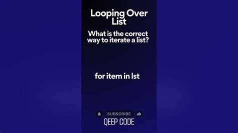 Looping Over List Python Coding Loops Programming Developer Youtube