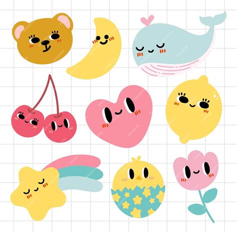 Premium Vector Cute Sticker Flat Vector Design