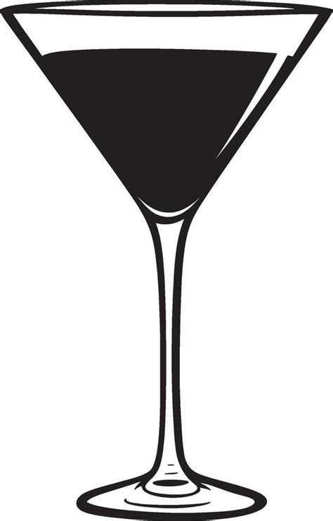 Martini Glass Simple Silhouette Black Illustration 55706329 Vector Art