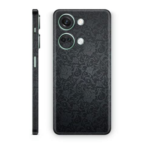 Mobile Skin Wrap Floral Art On Black Protect Your Phone And Add A
