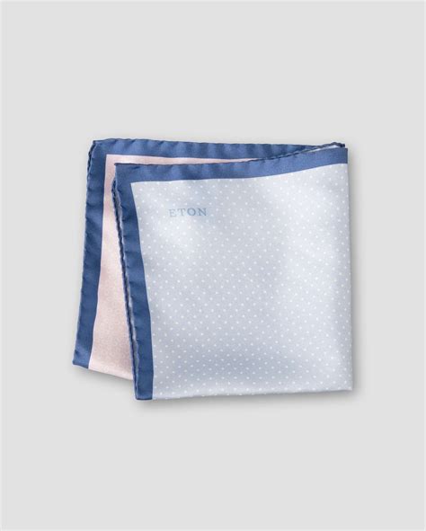 Geometric Print Silk Pocket Square Eton