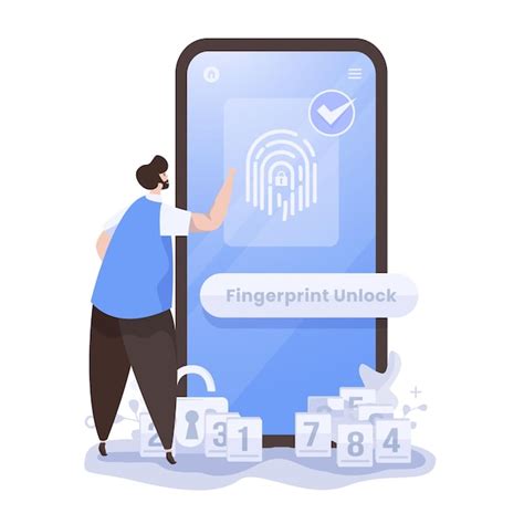 Premium Vector Unlock Or Passcode Access Smartphone With Fingerprint