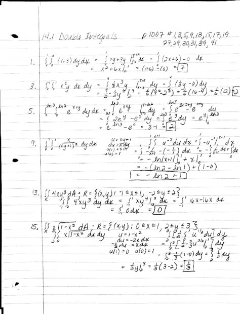 14 1 Double Integrals 141 Multivar Homework 14 Double Integrals 27