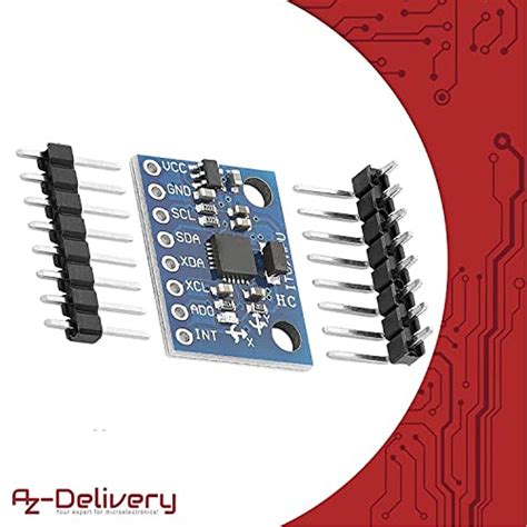 Azdelivery 3 X Gy 521 Mpu 6050 3 Axis Gyroscope And Accelerometer 6dof Sensor Module 16 Bit Ad