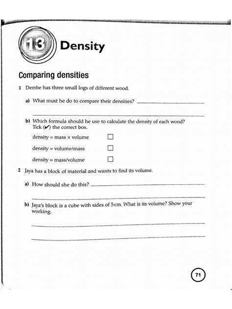 Density Worksheets Pdf