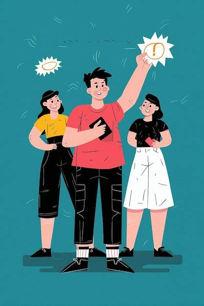 Premium Photo A Poster Of A Man Holding A Light Bulb With Two Girls