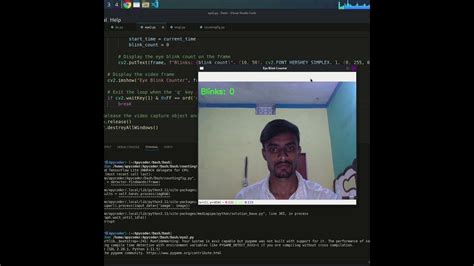 Eye Blinking Counter With Python Opencv Youtube