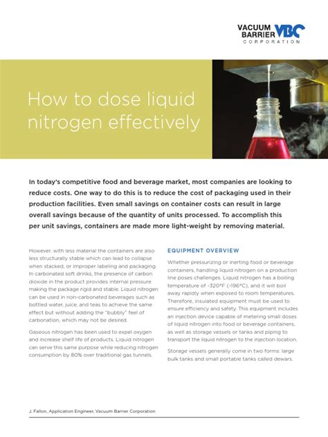 Liquid Nitrogen Dosing Pdf Vacuum Nitrogen