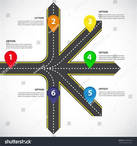 1 a 5 caminos horizontales con vector de stock libre de regalías