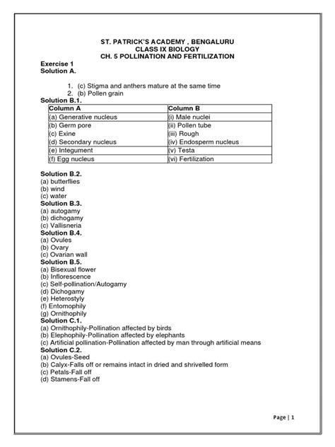 Ch 5 Pollination And Fertilization Class 9 Notes Icse Pdf