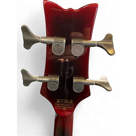 Used Schecter Guitar Research Np4 Nadja Peulen Red Syren Electric Bass