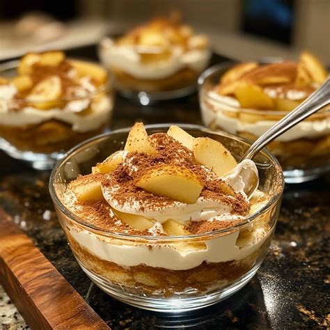 Baked Apple Tiramisu In Individual Glasses Globalbitesrecipes