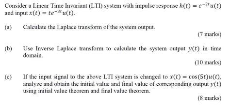 solved a consider a linear time invariant lti system