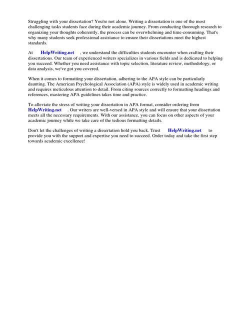Apa Dissertation Example Pdf Apa Style Thesis