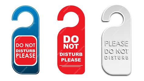 Premium Vector Set Of Door Hanger With Do Not Disturb Text For Hotel