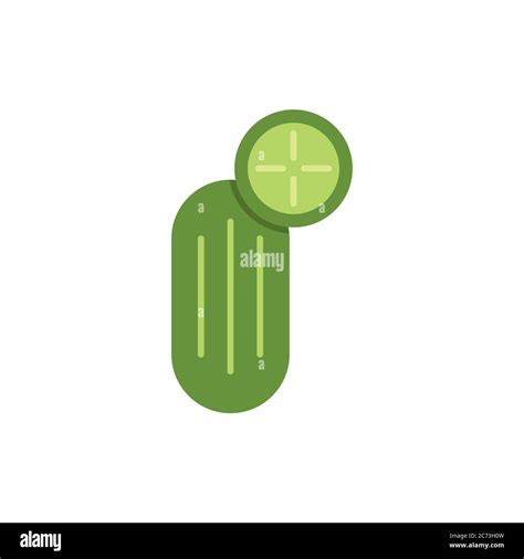Cucumber Slice Vector Icon Symbol Isolated On White Background Stock Vector Image And Art Alamy
