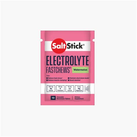 Saltstick Fastchews Electrolyte 10 Tabs Packet Seedless Watermelon Marathon Triathlon Shopee