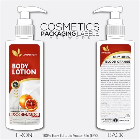 Premium Vector Cosmetics Packaging Label Mockup Body Lotion With